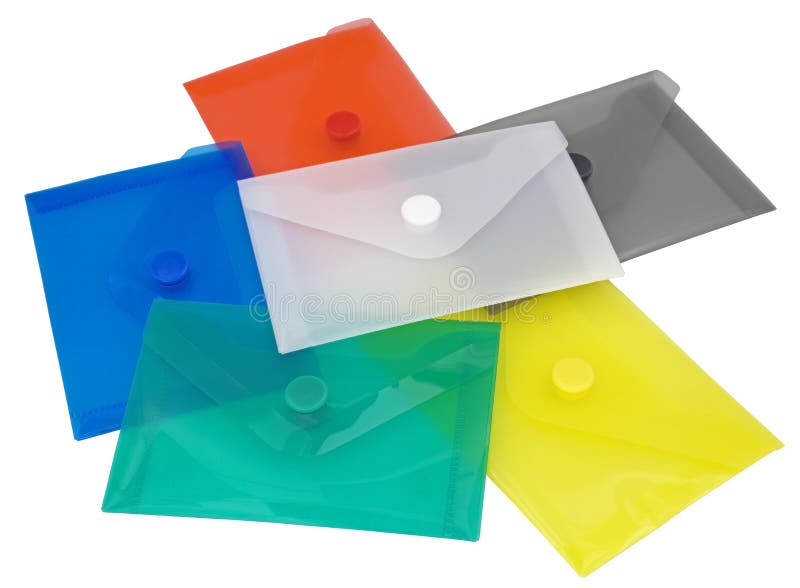 Brightly Colored Folders Isolated Stock Image - Image of envelope ...