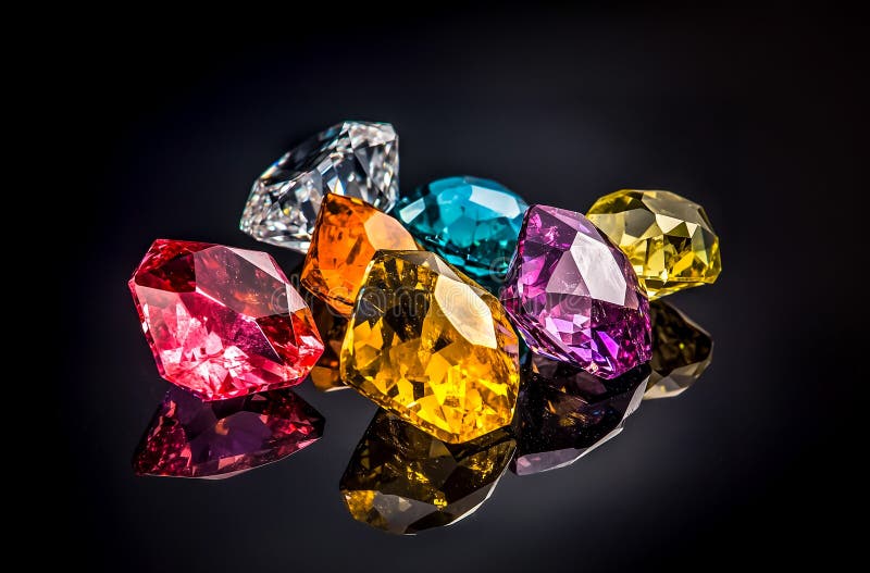 Brightly Colored Gemstones Reflecting Light, Creating a Stunning Visual ...