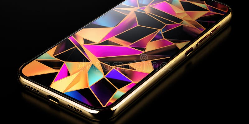 Brightly Colored Geometric Pattern Phone Wallpaper Stock Illustration ...