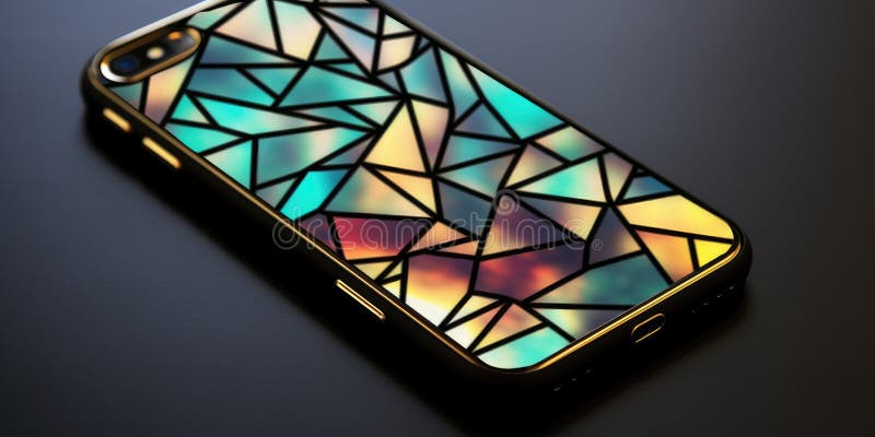 Brightly Colored Geometric Pattern Phone Wallpaper Stock Illustration ...