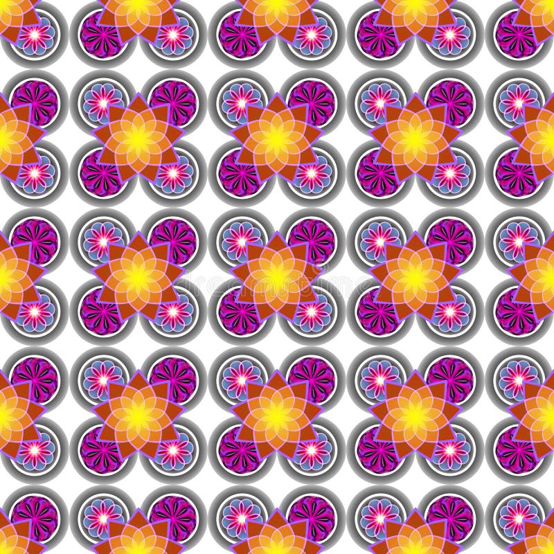 Brightly Colored Graphic Flower Pattern Stock Illustration ...