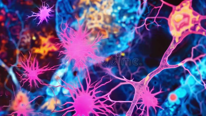 A Brightly Colored Image of a Slice of Brain Tissue Displaying Various ...