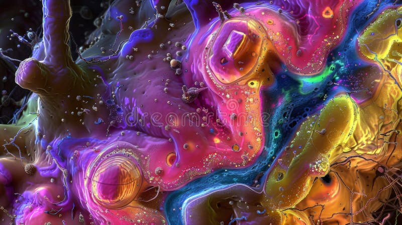 A Brightly Colored Image of a Slice of Brain Tissue Displaying Various ...