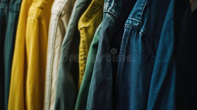 Colorful Jacket Display stock photo. Image of rack, menswear - 363244002