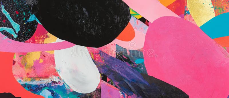 Vibrant Construction Paper Collage Showcasing Layered Shapes and ...