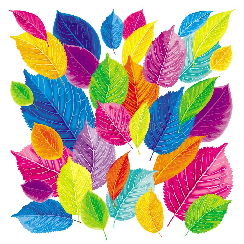 Brightly colored leaves stock vector. Illustration of shape - 19967144