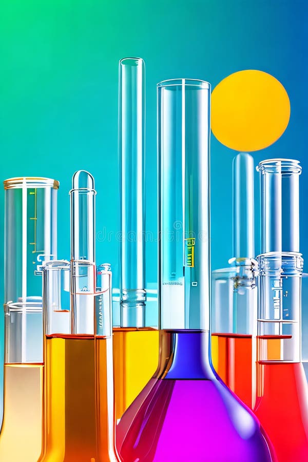 Multi-colored Liquids in Scientific Tubes in a Laboratory Stock ...