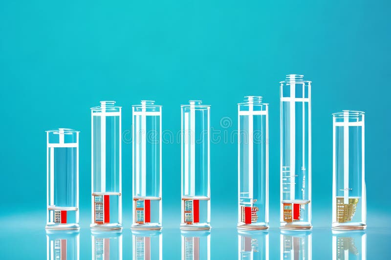 Multi-colored Liquids in Scientific Tubes in a Laboratory Stock ...