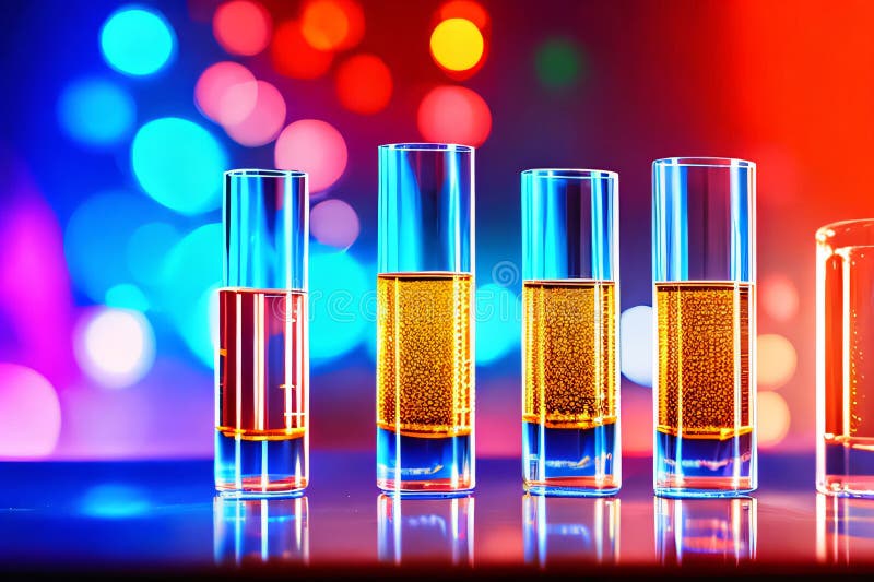 Brightly-colored Liquids in Test Tubes in a Science Lab Stock ...
