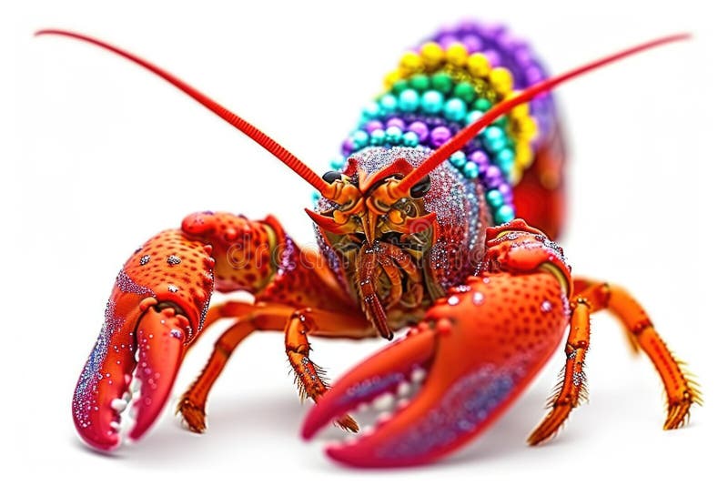 A Brightly Colored Lobster on a White Surface Stock Image - Image of ...