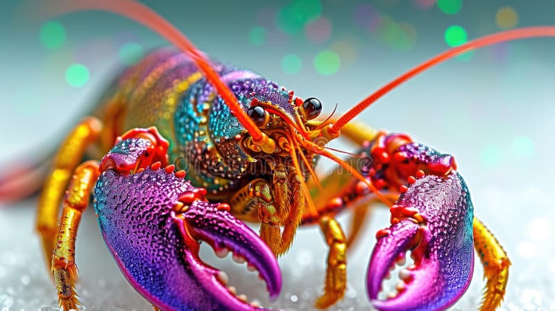 A Brightly Colored Lobster on a White Surface, Mardi Gras Crawfish ...