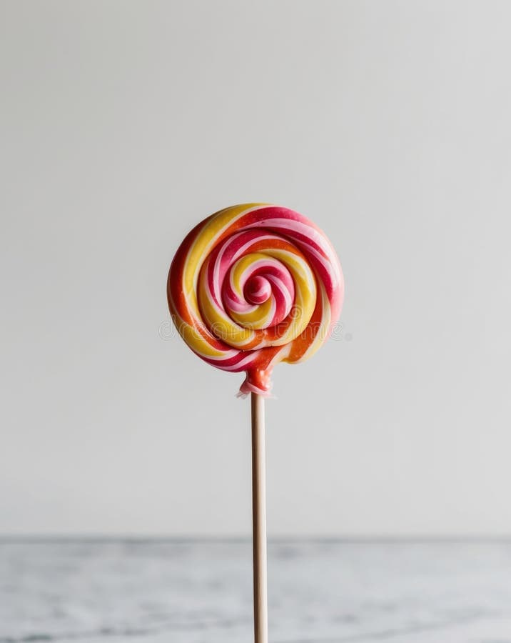 Brightly Colored Lollipop with Swirls on a Stick Stock Image - Image of ...
