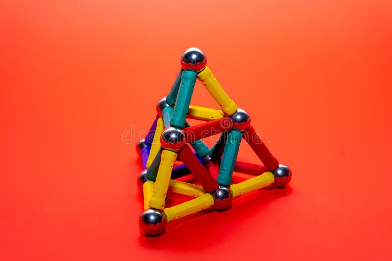 Creative Construction with Magnetic Building Pieces on a Bright ...
