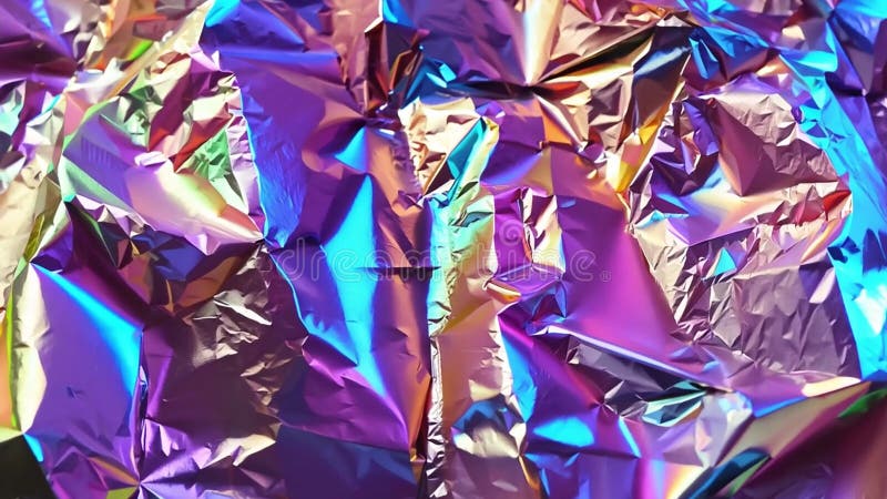 Vibrant Metallic Foil Texture Reflecting Colorful Light in a Dynamic ...