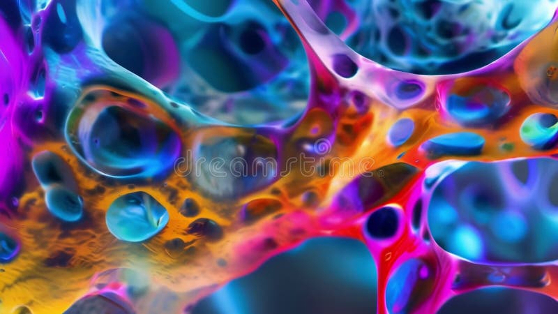 A Brightly Colored Microscopic Image of Bone Tissue Highlighting the ...