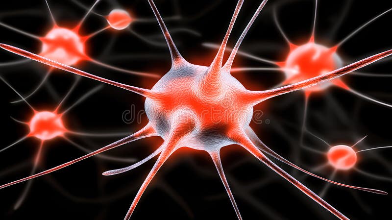 Colored Neurons Connected in a Network. Generative Ai Stock ...