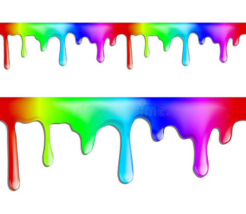 Brightly Colored Paint Drips Seamless Patterns Stock Vector ...