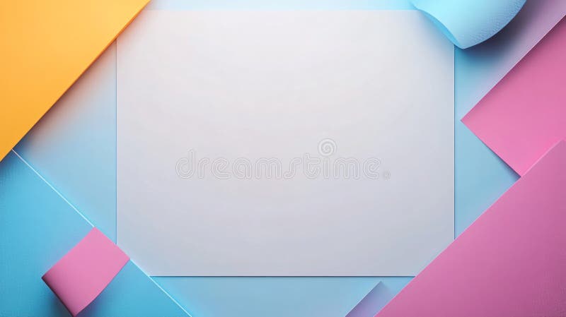 Colorful Geometric Paper Layout with Blank Space for Design Ideas ...