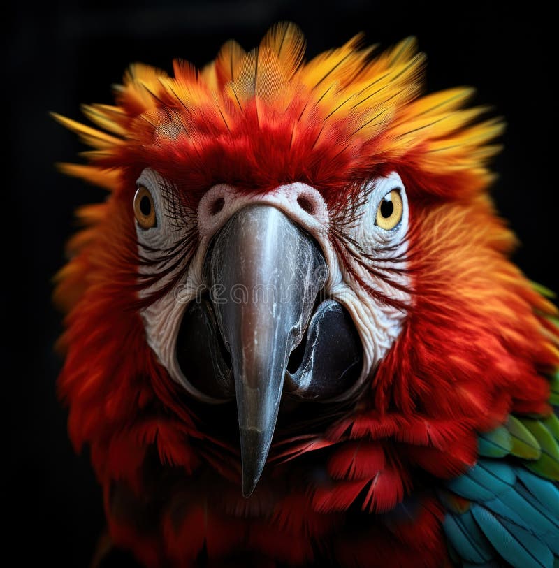 A Brightly Colored Parrot Stares into the Camera, Stock Image - Image ...