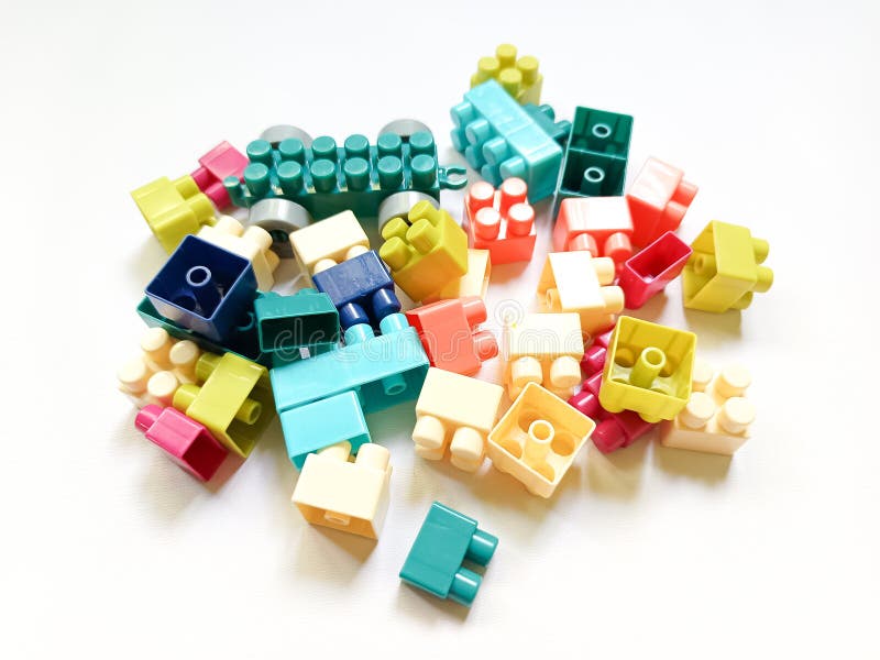 Brightly Colored Plastic Bricks for Kids Playtime Stock Photo - Image ...