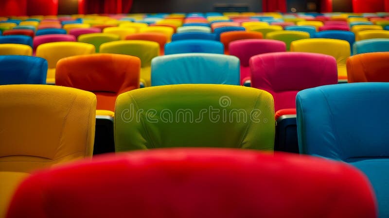Brightly Colored Plastic Chairs Set Up in an Outdoor Setting ...
