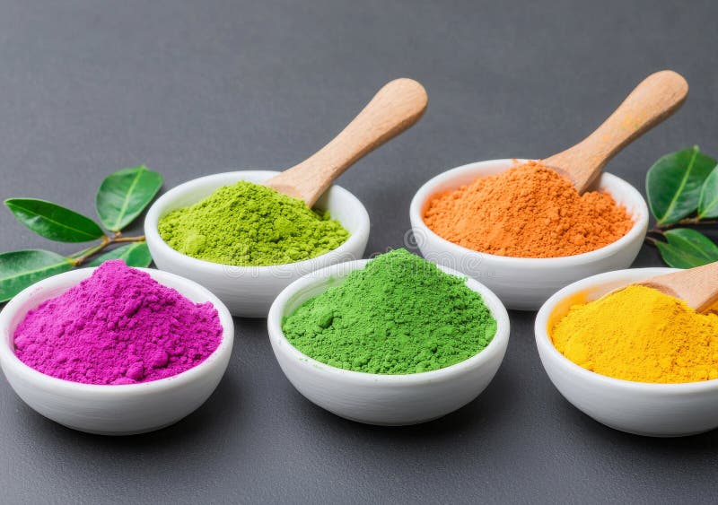 Brightly Colored Powder Employed in the Holi Spring Celebration, Mysore ...