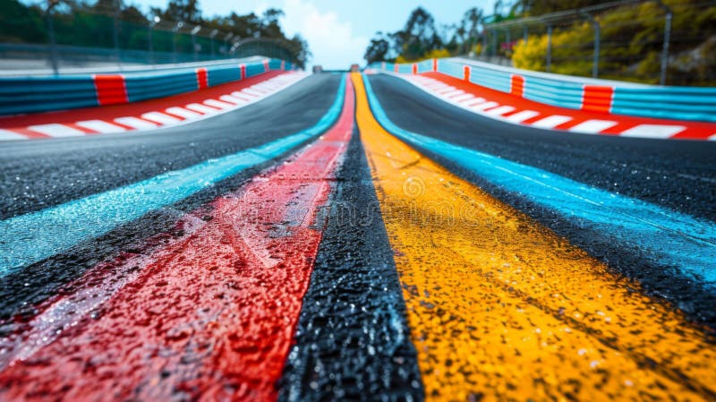 Brightly Colored Racing Track with a Smooth Surface and Vivid Patterns ...