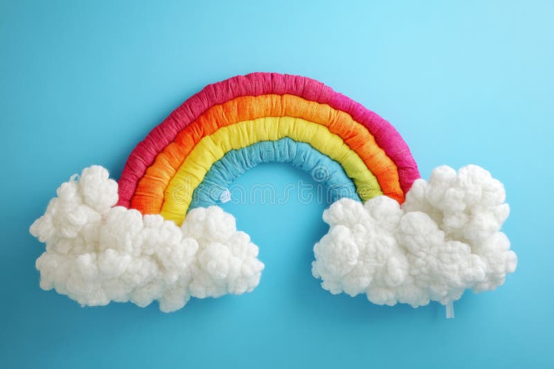 Colorful Rainbow Archway Made of Stitched Fabric Textures Surrounded by ...