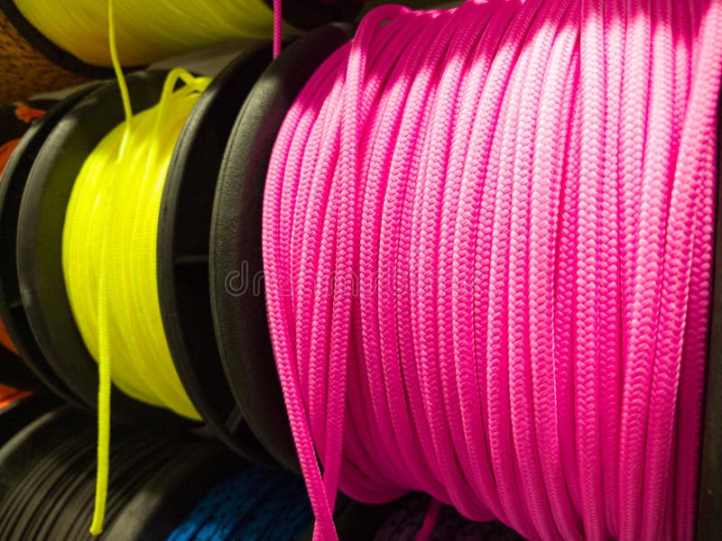 Brightly Colored Ropes Arranged in Spools Display Vibrant Craftsmanship ...