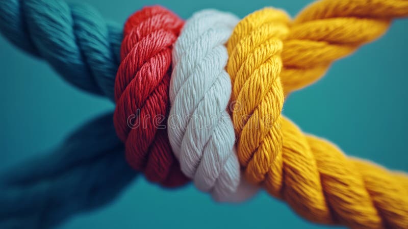 Colorful Ropes Intertwined Together Create a Vibrant Visual Display ...