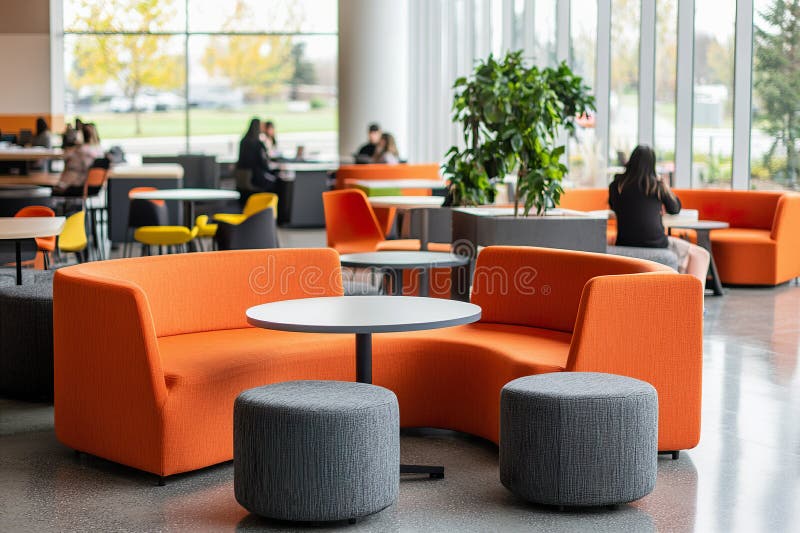Brightly Colored Seating Promotes Interaction in Contemporary Gathering ...