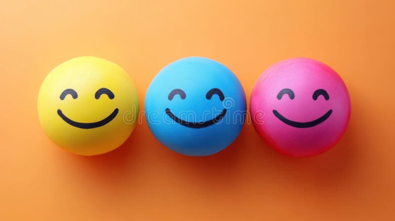 Brightly Colored Smiley Balls Represent Joy and Happiness in a Vibrant ...