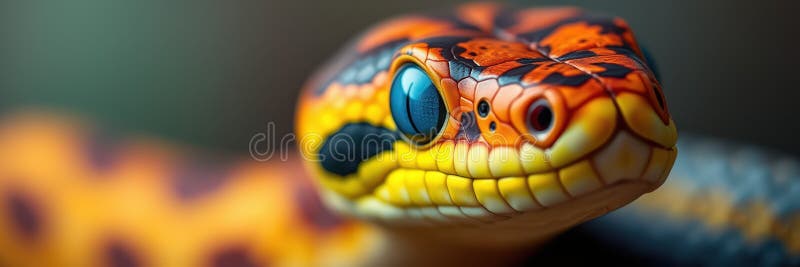 Brightly Colored Snake Displays Striking Patterns in a Lush Environment ...