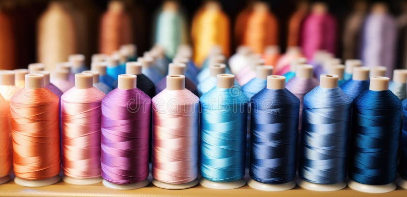 Brightly Colored Spools of Thread Stock Illustration - Illustration of ...