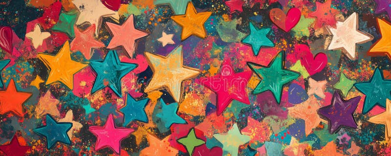Brightly Colored Star Patterns Create a Lively and Cheerful Backdrop ...
