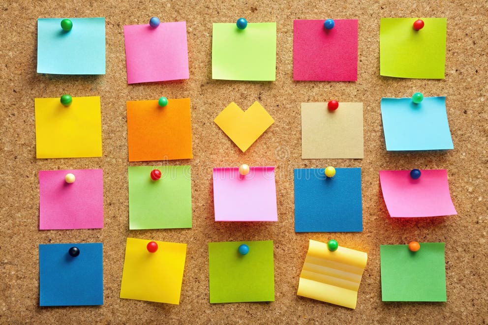 Brightly Colored Sticky Notes on a Bulletin Board a Visual Guide To ...