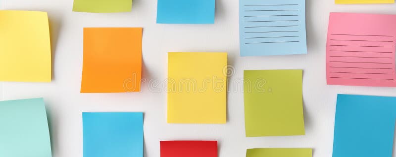 Brightly Colored Sticky Notes and Notepads on a White Desk, Back To ...