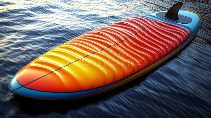 Brightly Colored Surfboard with Abstract Design, on an Isolated ...