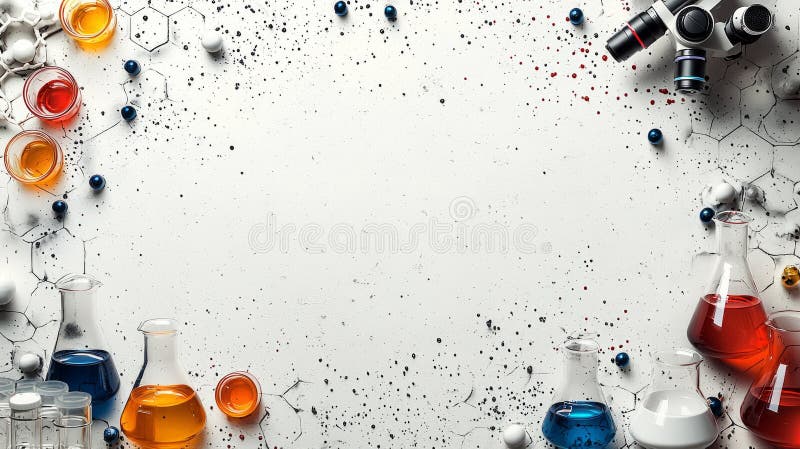 Brightly Colored Test Tubes and Beakers Fill Workspace in Modern ...