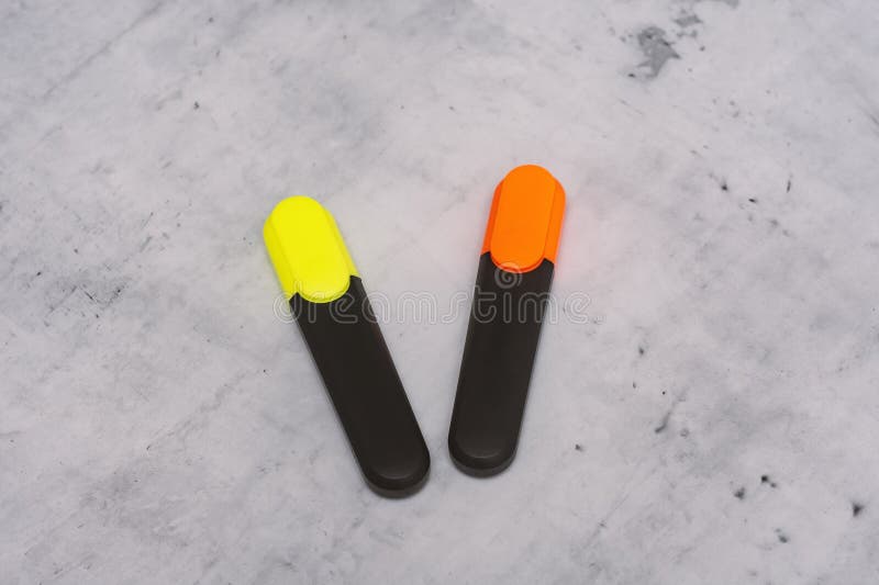 Brightly Colored Text Markers for Highlighting and Drawing on a Marbled ...