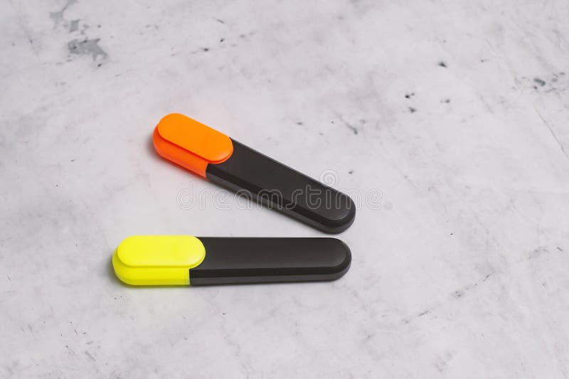 Brightly Colored Text Markers for Highlighting and Drawing on a Marbled ...