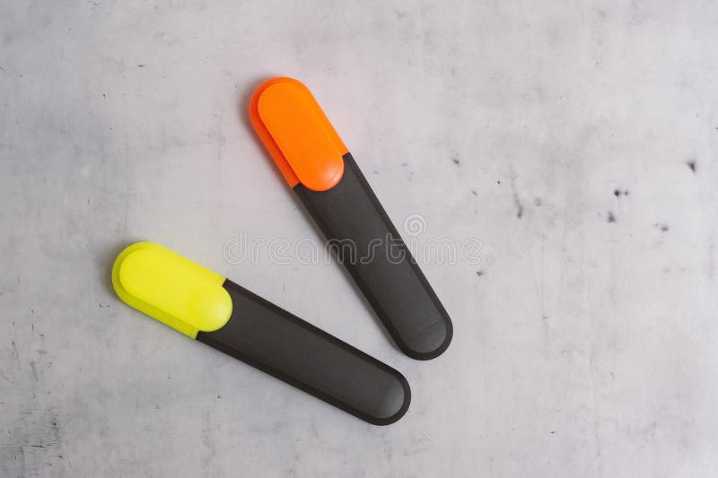 Brightly Colored Text Markers for Highlighting and Drawing on a Marbled ...