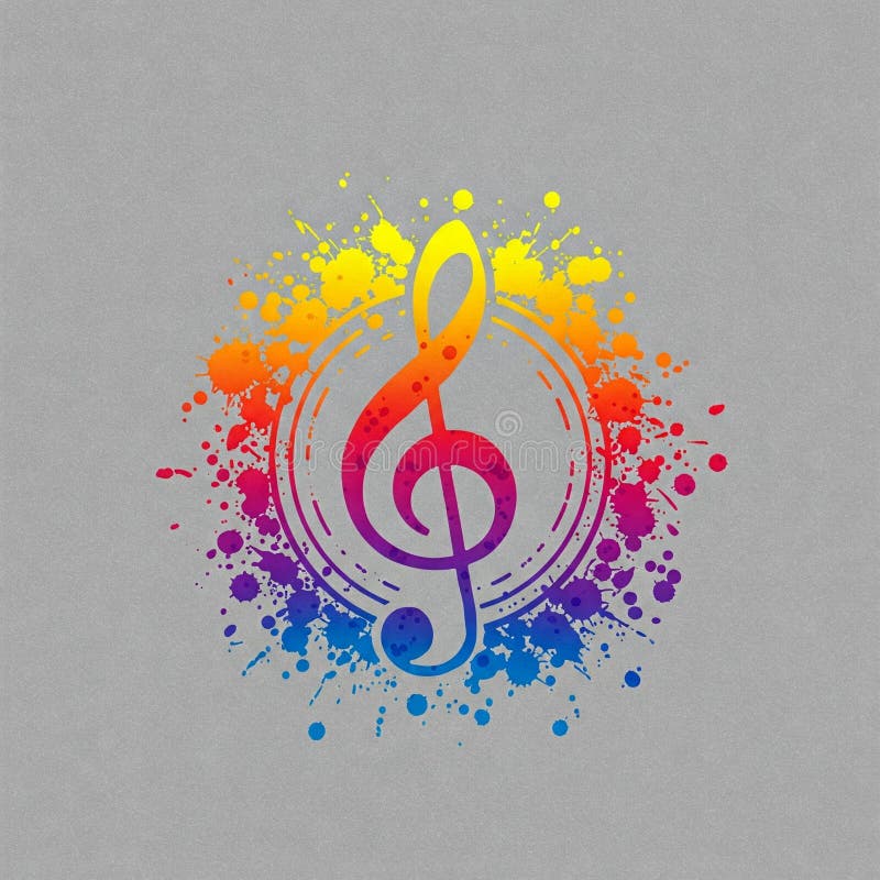Vibrant Musical Clef stock illustration. Illustration of treble - 374182268