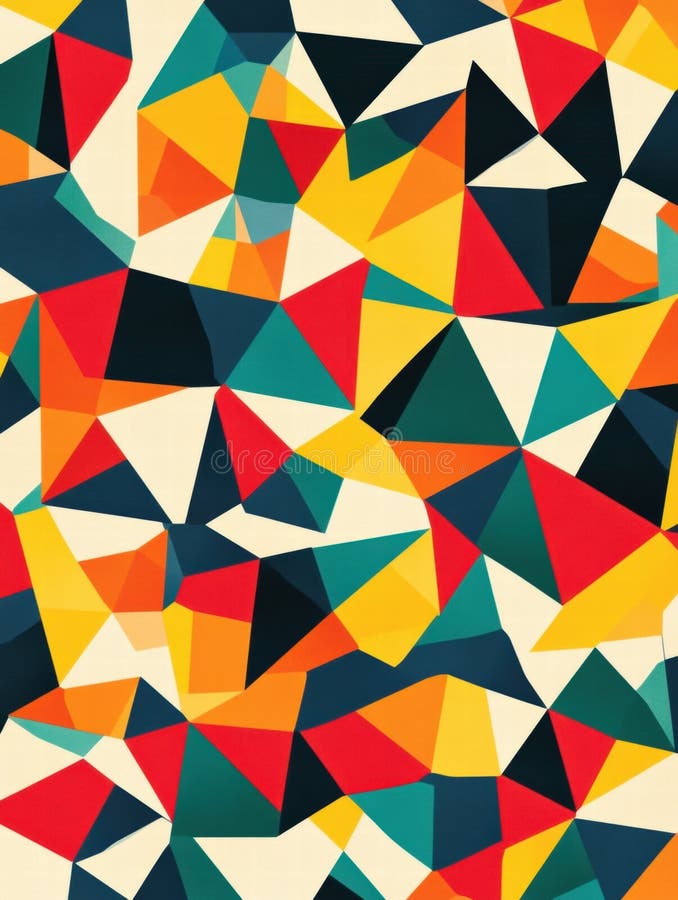 Vibrant Mosaic Pattern Featuring Colorful Triangles in a Dynamic ...