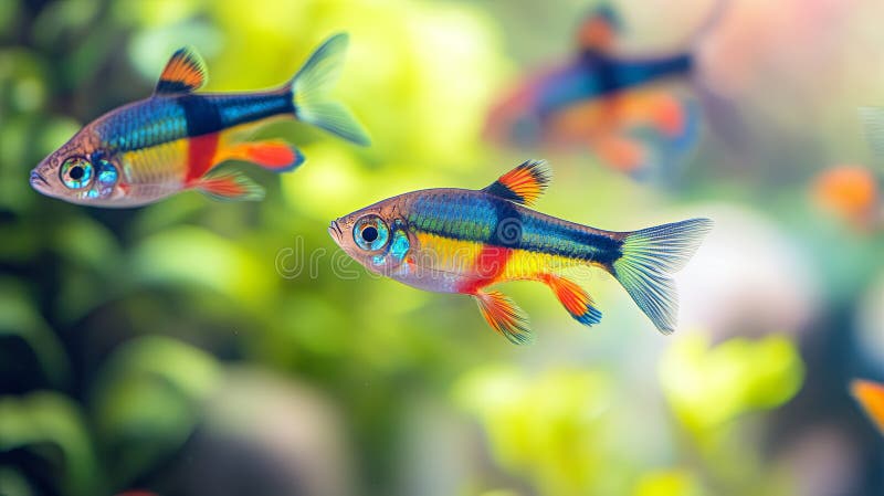 Brightly Colored Tropical Fish Swimming in Clear Water. Stock Image ...