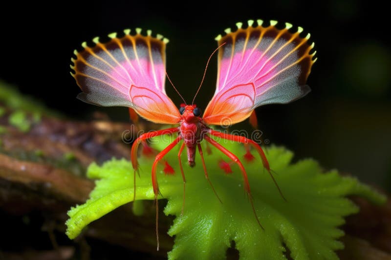 Brightly Colored Venus Flytrap Luring Insect with Nectar Stock ...