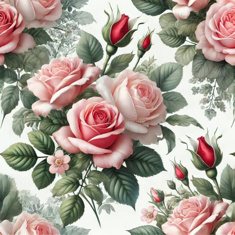 Brightly Colored Wallpaper with Beautiful Patterns Pink Rose Pattern ...