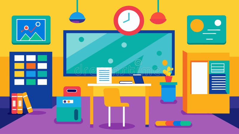 Brightly Colored Walls and Visual Aids Throughout the Room To Support ...