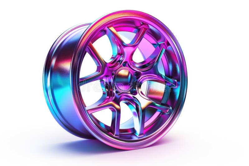 Brightly Colored Wheel on a Simple White Backdrop. Perfect for Design ...