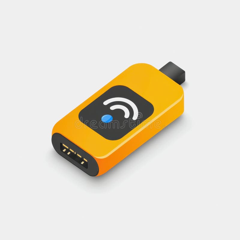 Brightly Colored Wireless USB Adapter Icon on a Clean Background for ...